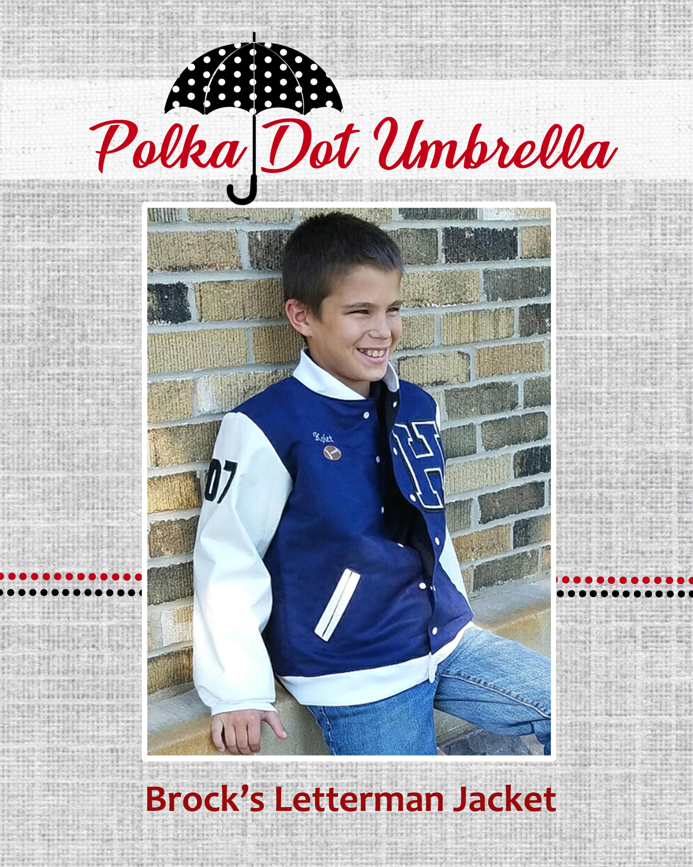 Brock's Letterman Jacket for Kids – Polka Dot Umbrella