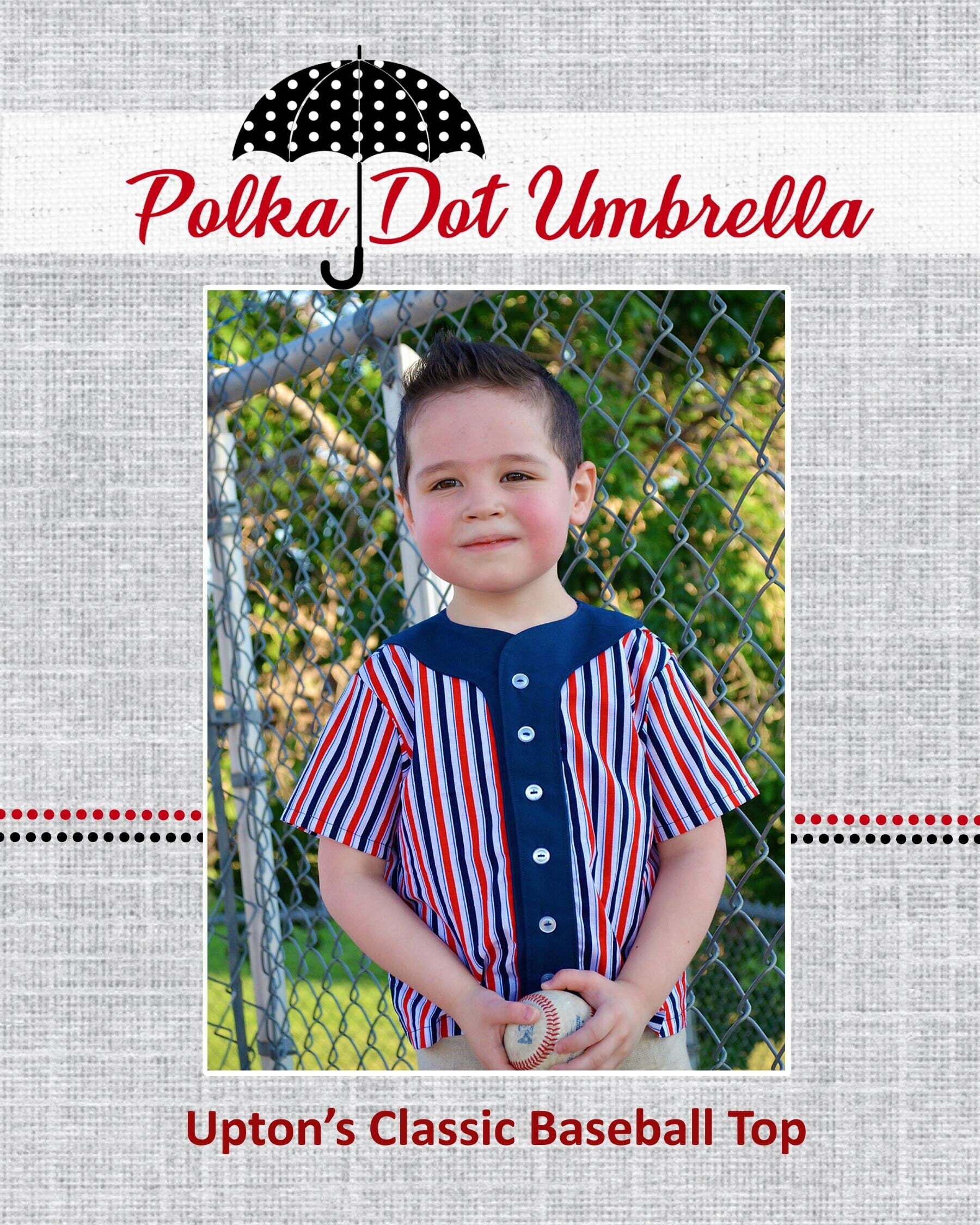 Upton's Classic Baseball Top for Kids – Polka Dot Umbrella