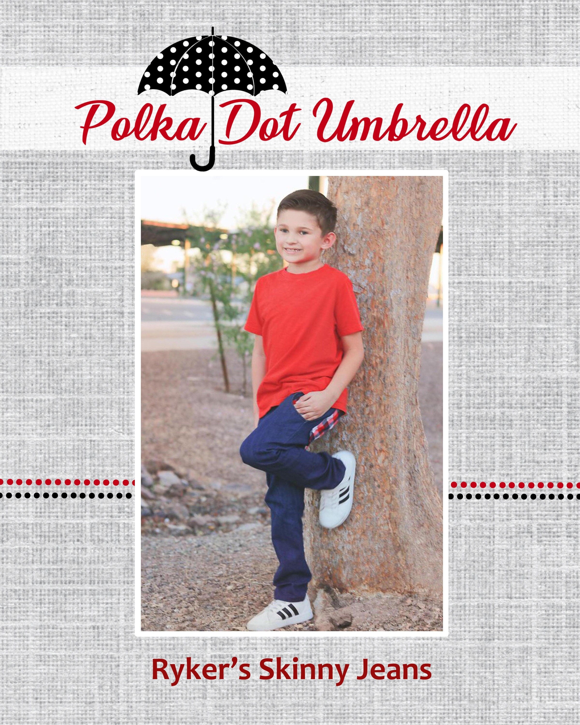 Ryker's Skinny Jeans for Kids – Polka Dot Umbrella
